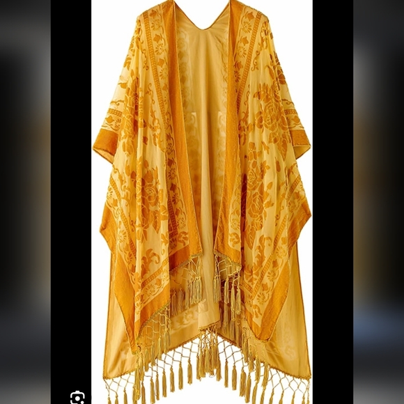 MJ Sereca | Tops | Mj Sereca Velvet Burnout Floral Kimono | Poshmark
